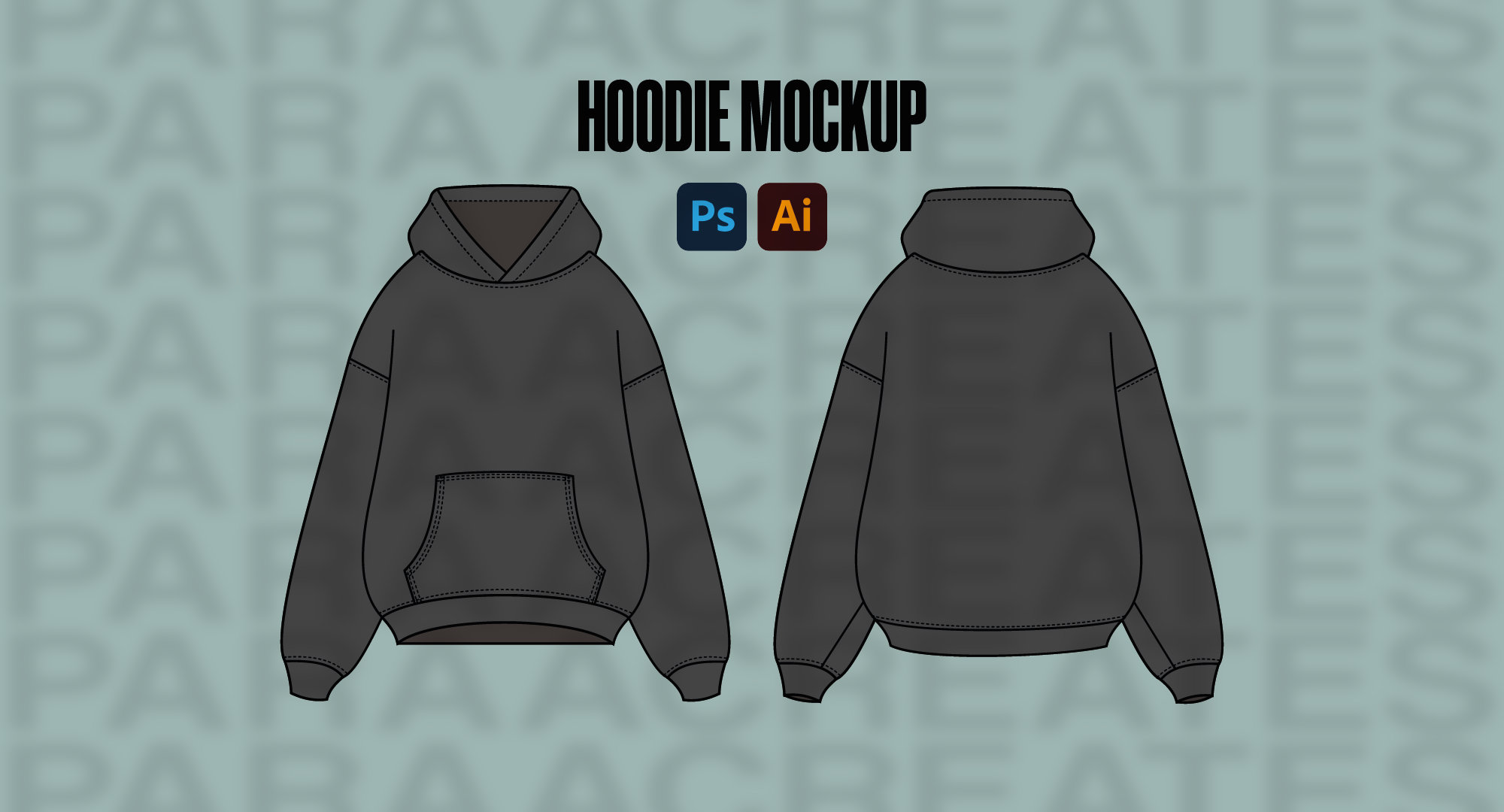 Hoodie Vector Mockup - Etsy
