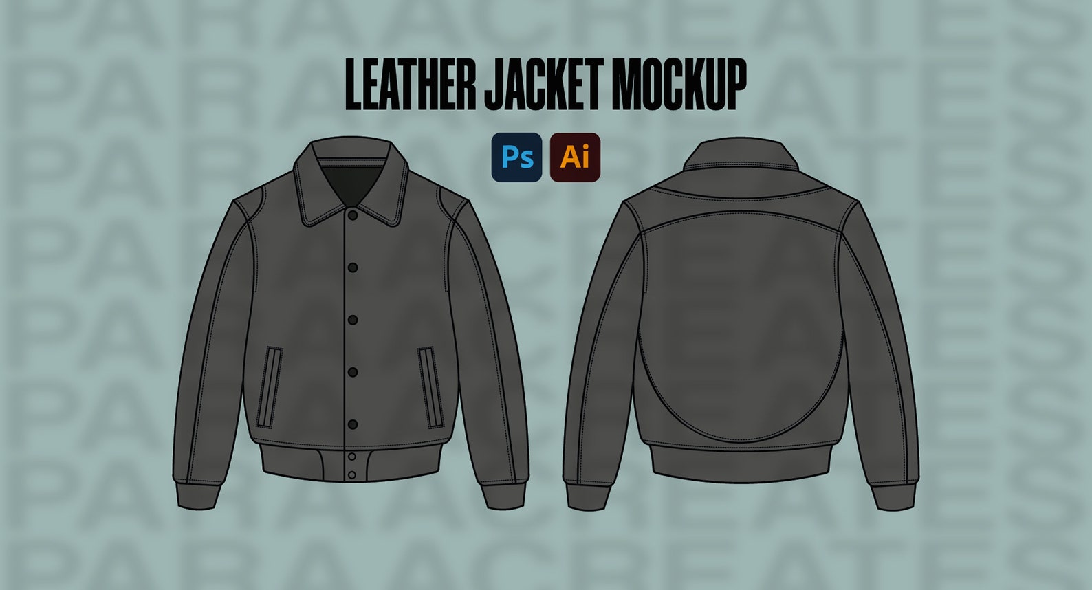 Leather Jacket Vector Mockup - Etsy