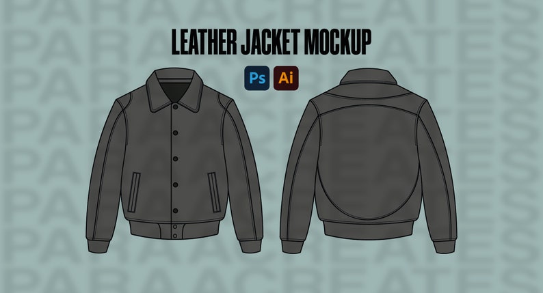 Leather Jacket Vector Mockup - Etsy