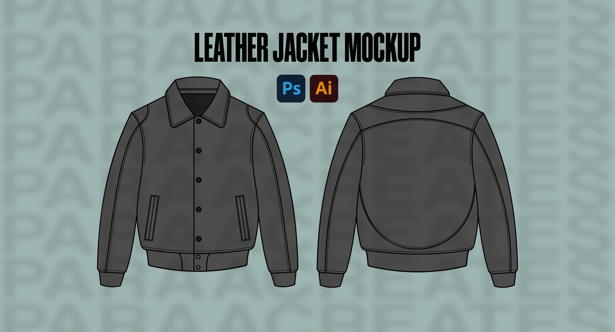 Leather Jacket Vector Mockup - Etsy