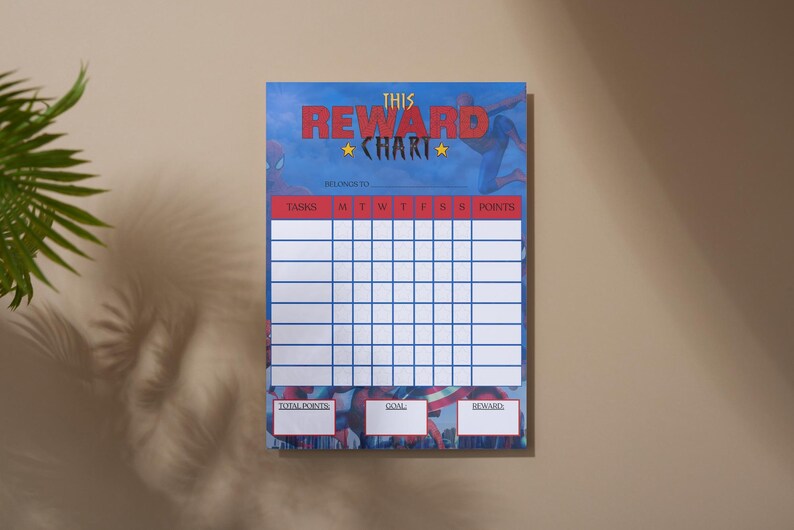 Spider-man Reward Chart Printable | Kids Chore Chart, Behaviour Chart ...