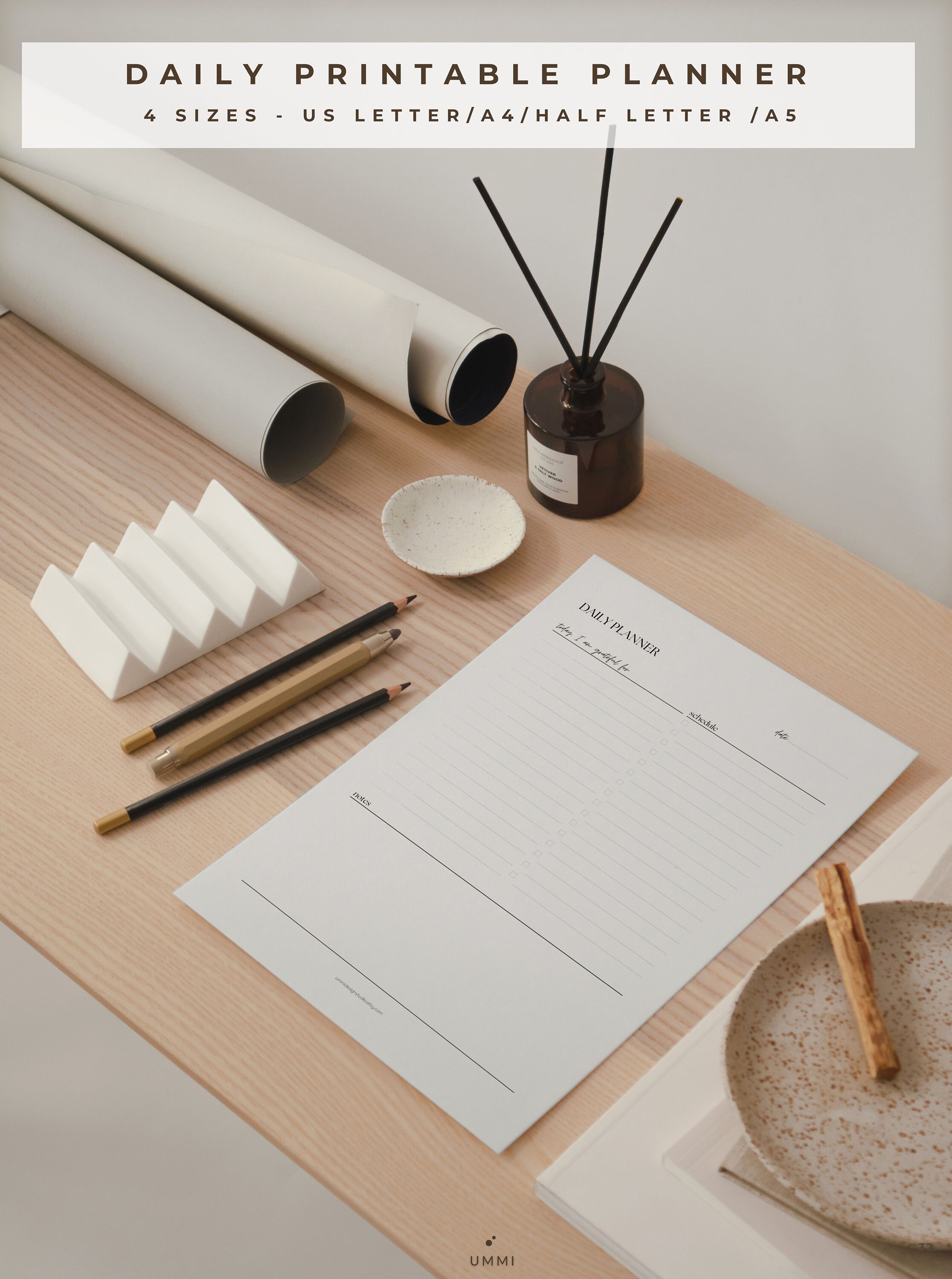 Productivity Printable Daily Planner Minimalist Hourly Academic Planner ...