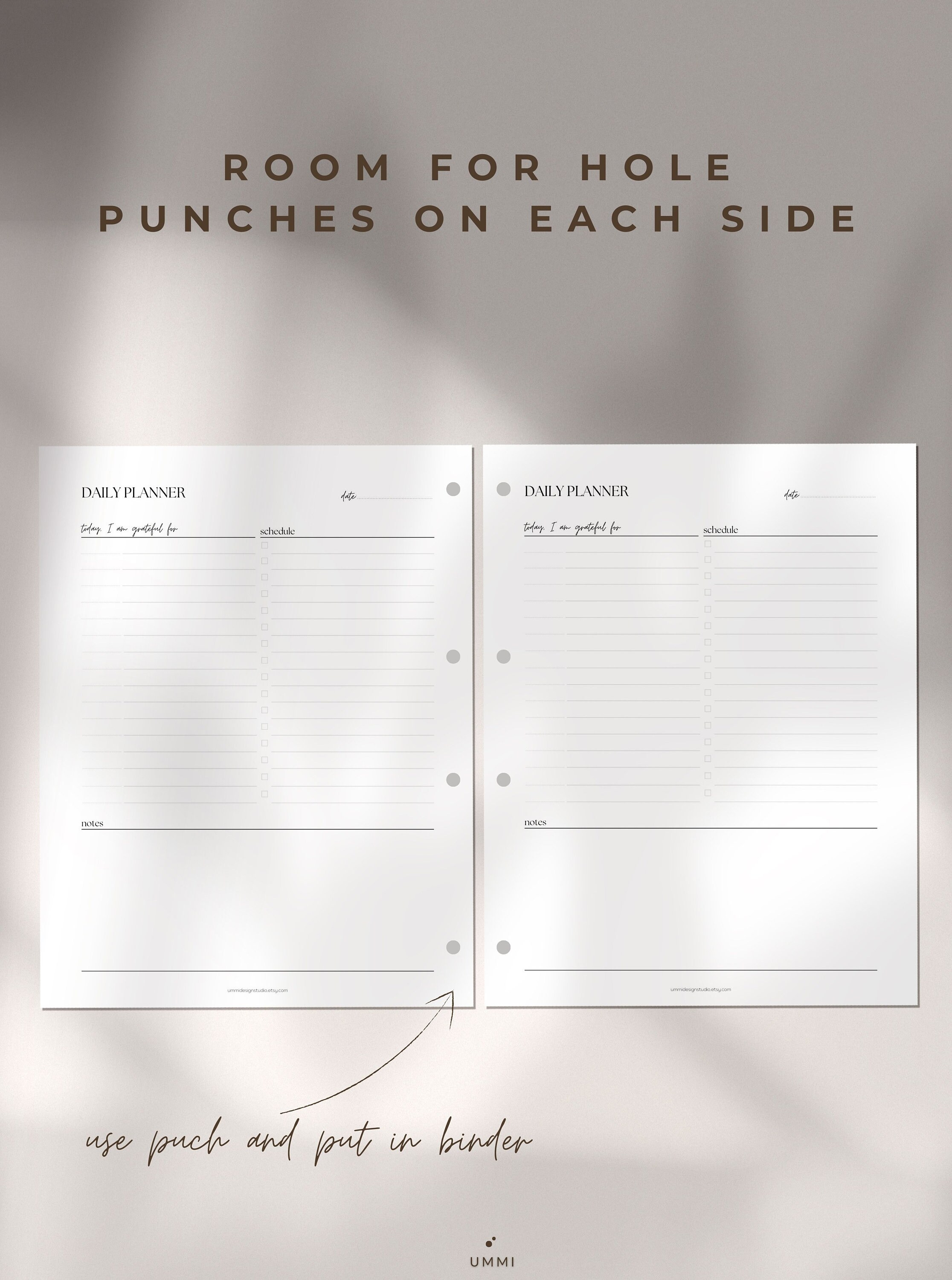 Productivity Printable Daily Planner Minimalist Hourly Academic Planner ...