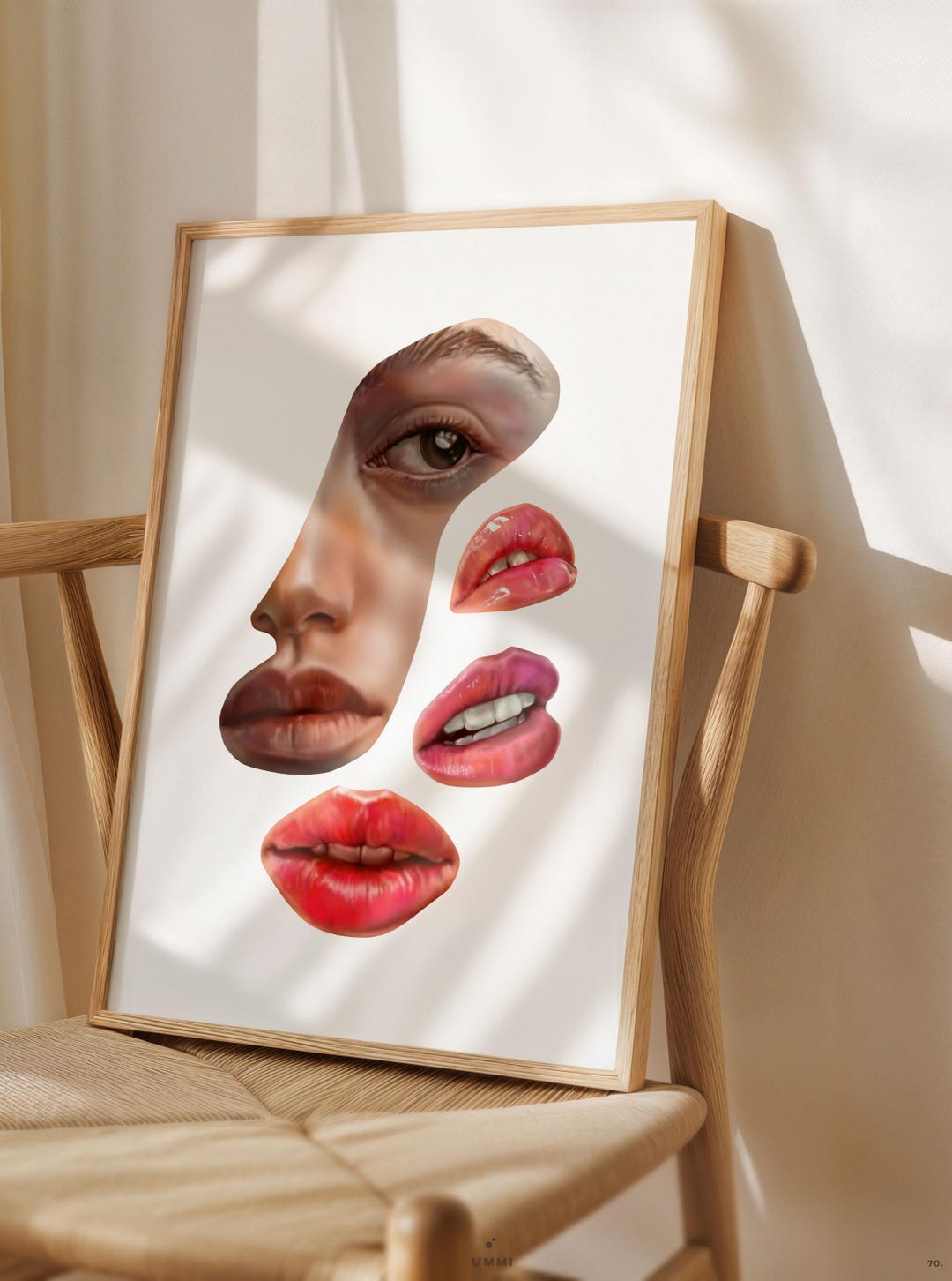 Realistic Partial Face Printable – Minimalist Woman Portrait Download ...