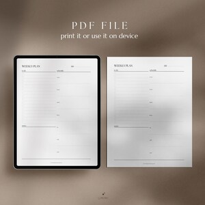 Simple Weekly Planner Printable Fillable PDF Digital Instant Download ...