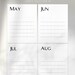 Simple Blank Printable Calendar 12 Months Fillable Interactive Editable ...