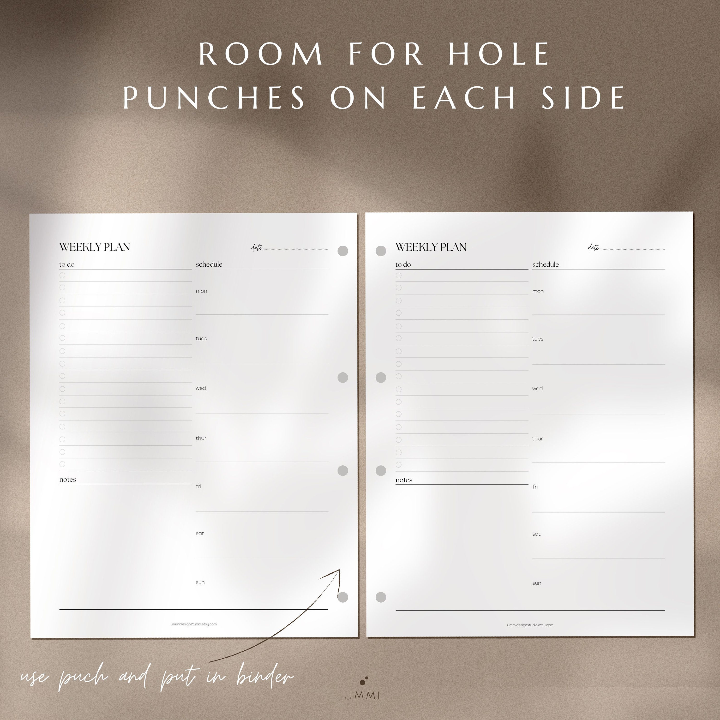 Simple Weekly Planner Printable Fillable PDF Digital Instant - Etsy