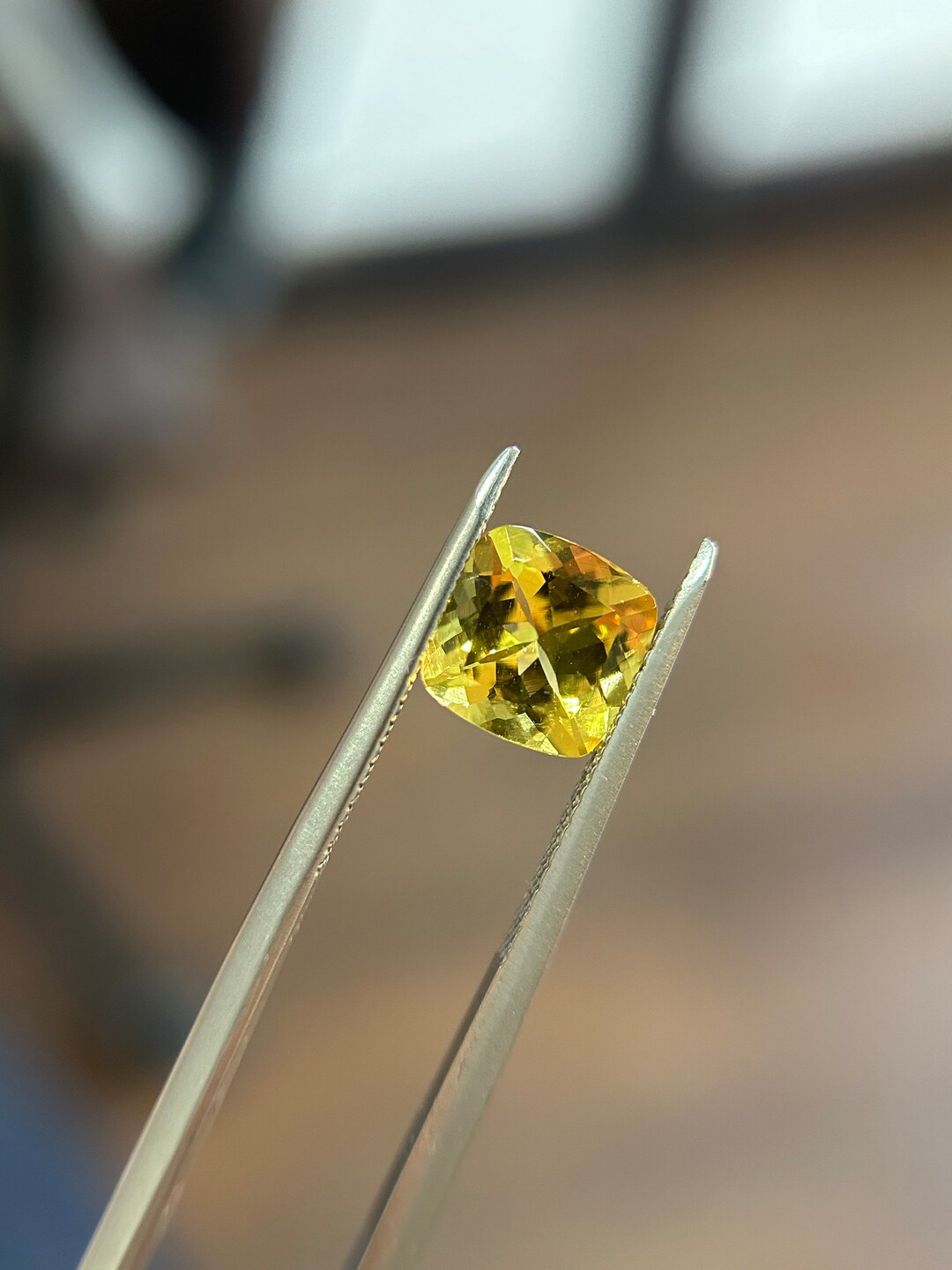 Perfect Golden Yellow Shade Square Cushion Yellow Beryl heliodor, 100% ...