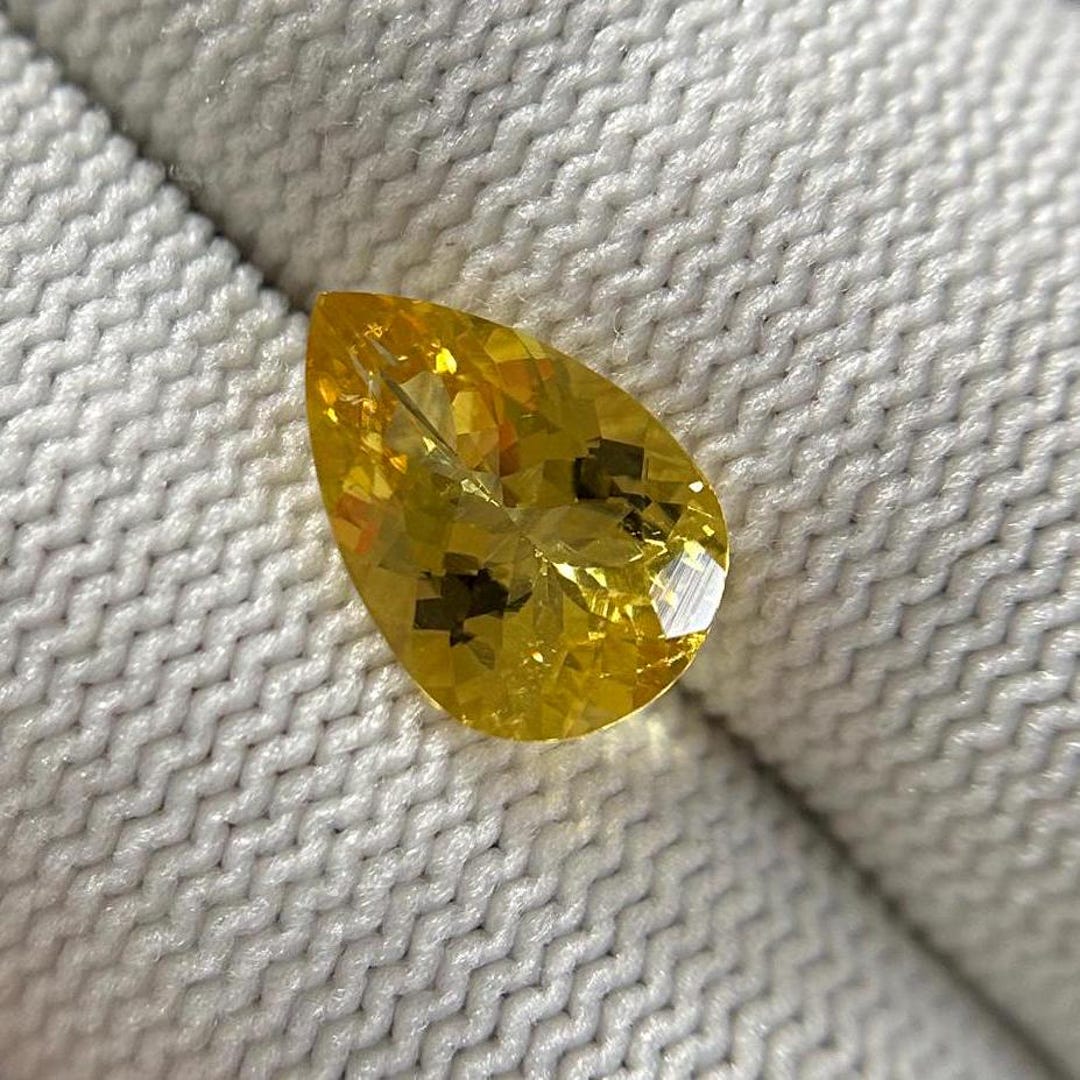 Heliodor Pear, 2.87 Cts ,pear Cut Yellow Beryl, Perfect for Heliodor ...