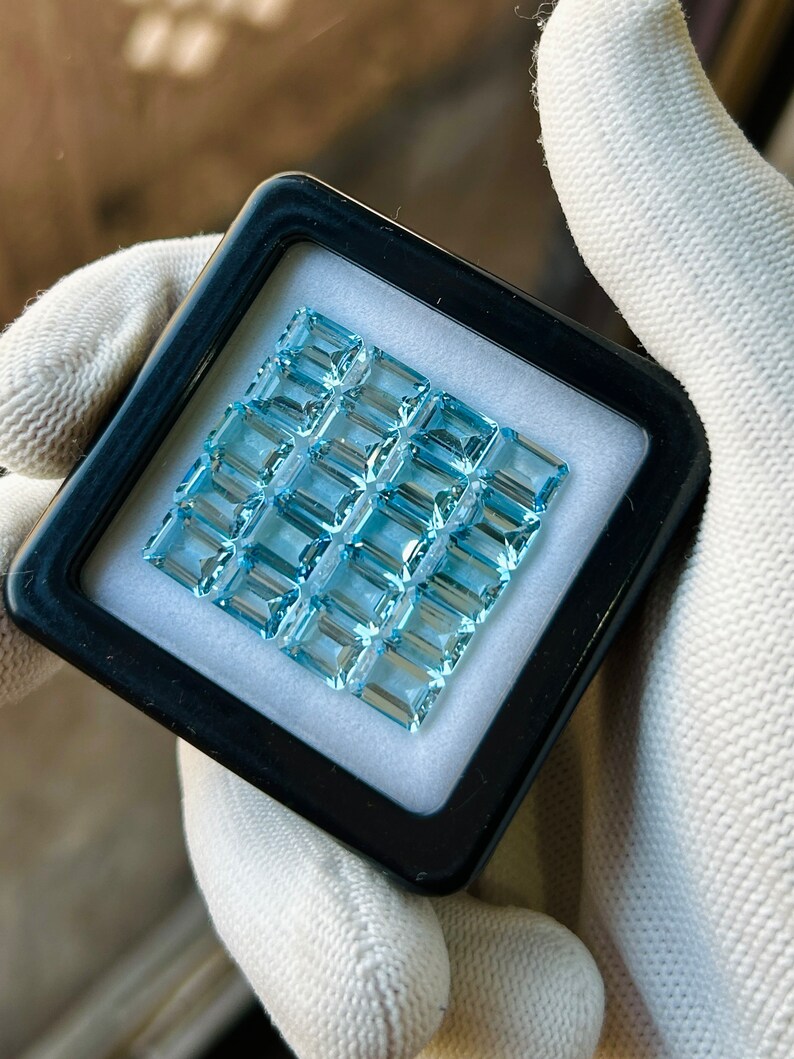 Santa Maria Emerald Cut Aquamarine Lot, 100% Natural Gemstones, March ...