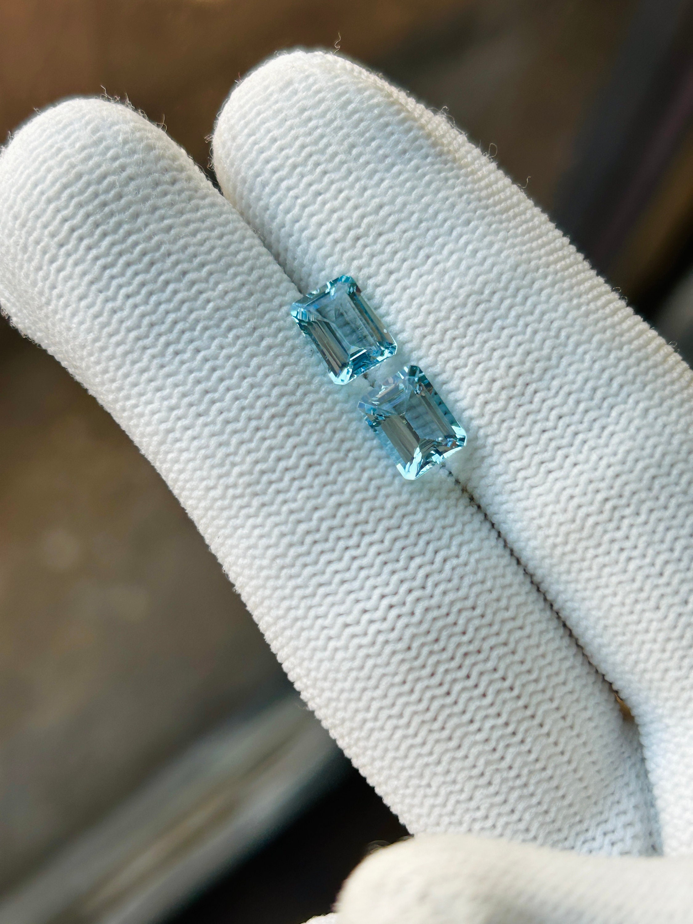 Santa Maria Emerald Cut Aquamarine Lot, 100% Natural Gemstones, March ...