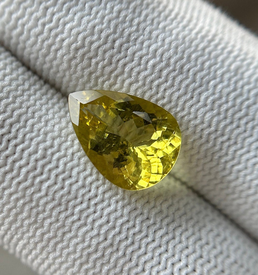 4.88 Cts Yellow Beryl , Pear Shape Heliodor , Perfect for Heliodor Ring ...