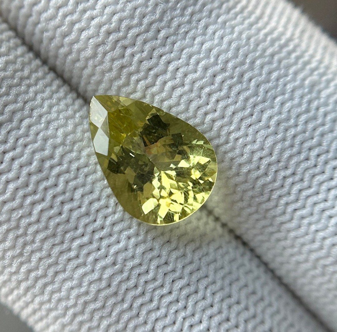 3.93 Cts Yellow Beryl , Pear Shape Heliodor , Perfect for Heliodor Ring ...