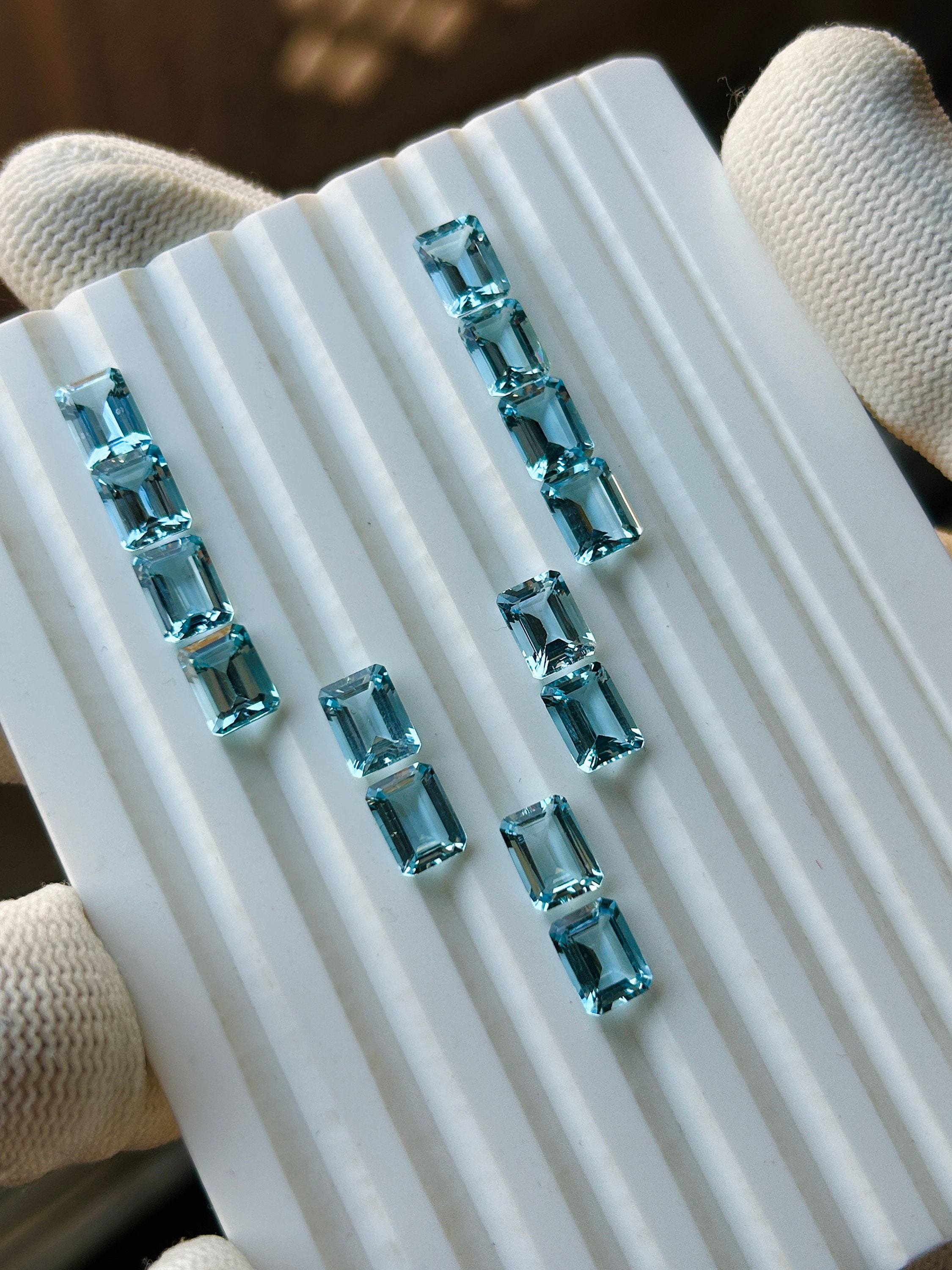 Santa Maria Emerald Cut Aquamarine Lot, 100% Natural Gemstones, March ...