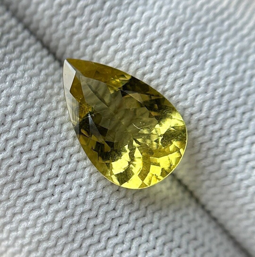 4.45 Cts Yellow Beryl , Pear Shape Heliodor , Perfect for Heliodor Ring ...