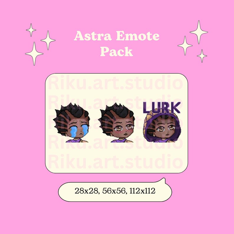 Astra Emotes Twitch Discord 3 Emote Pack Valorant Inspired - Etsy