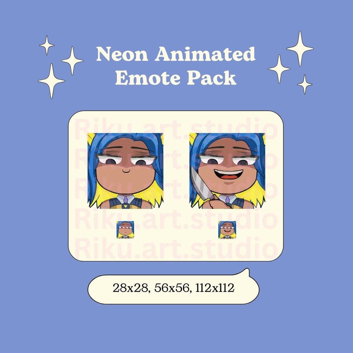 Neon Discord Twitch 2 Animated Emote Pack | Valorant Inspired Emotes ...