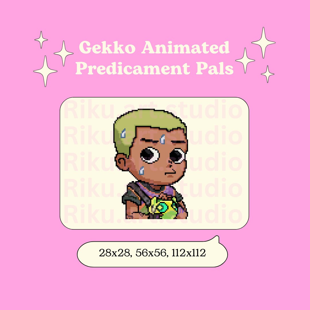 Gekko Predicament Pals Spray Inspired Valorant Animated Emote Pixel Art ...