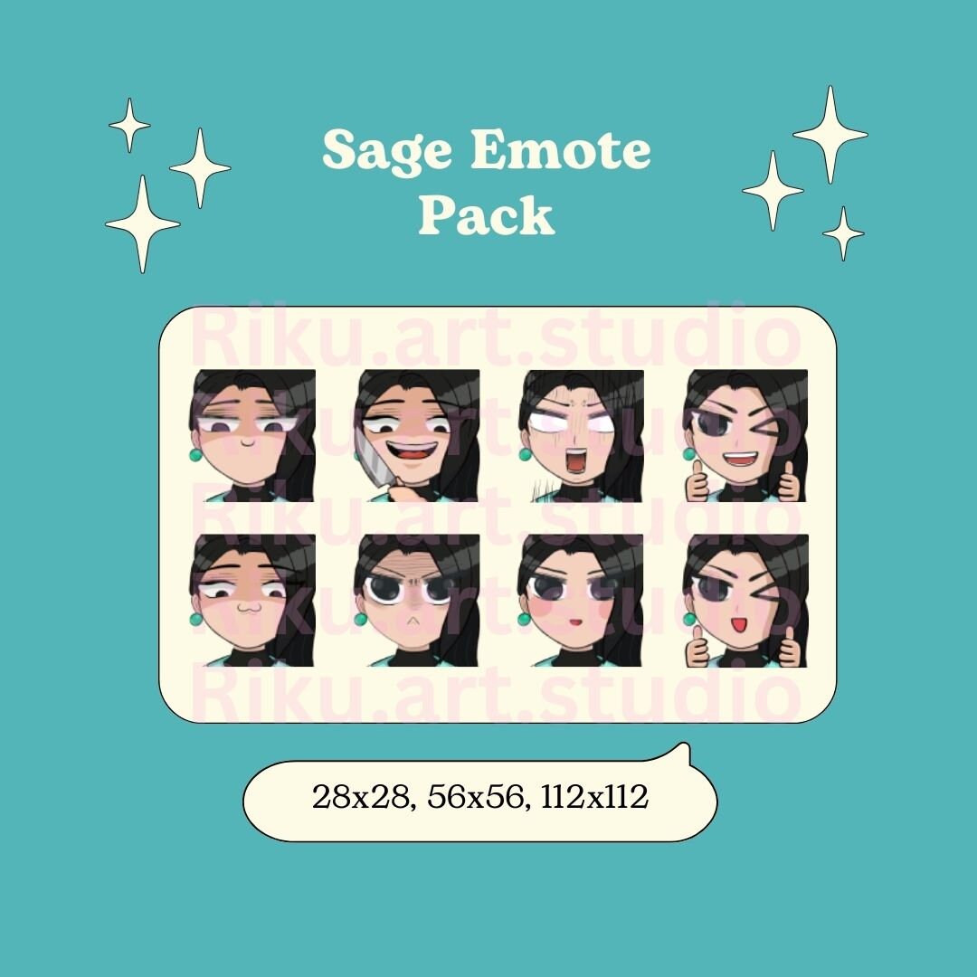 Sage Discord Twitch 8 Emote Pack Valorant Inspired Emotes Threatening ...