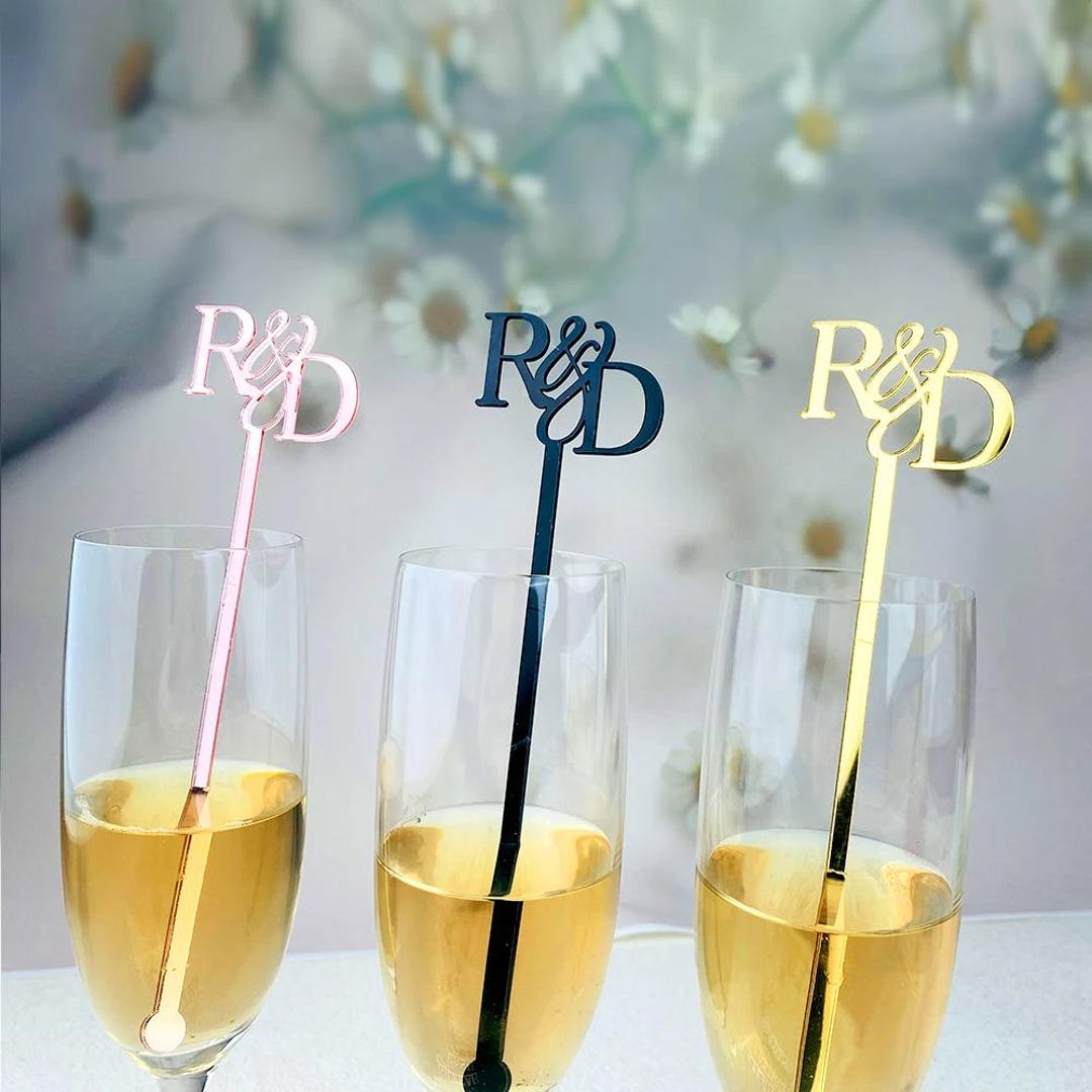 50 PCS Signature Drink Stirrer for Wedding or Birthday, Fully ...
