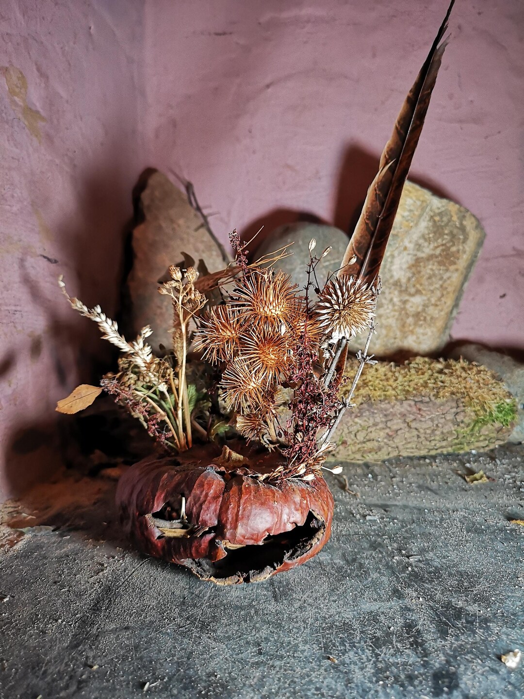 Shrunkin Samhain Halloween Decor Altar Charm Natural Earth Tones ...