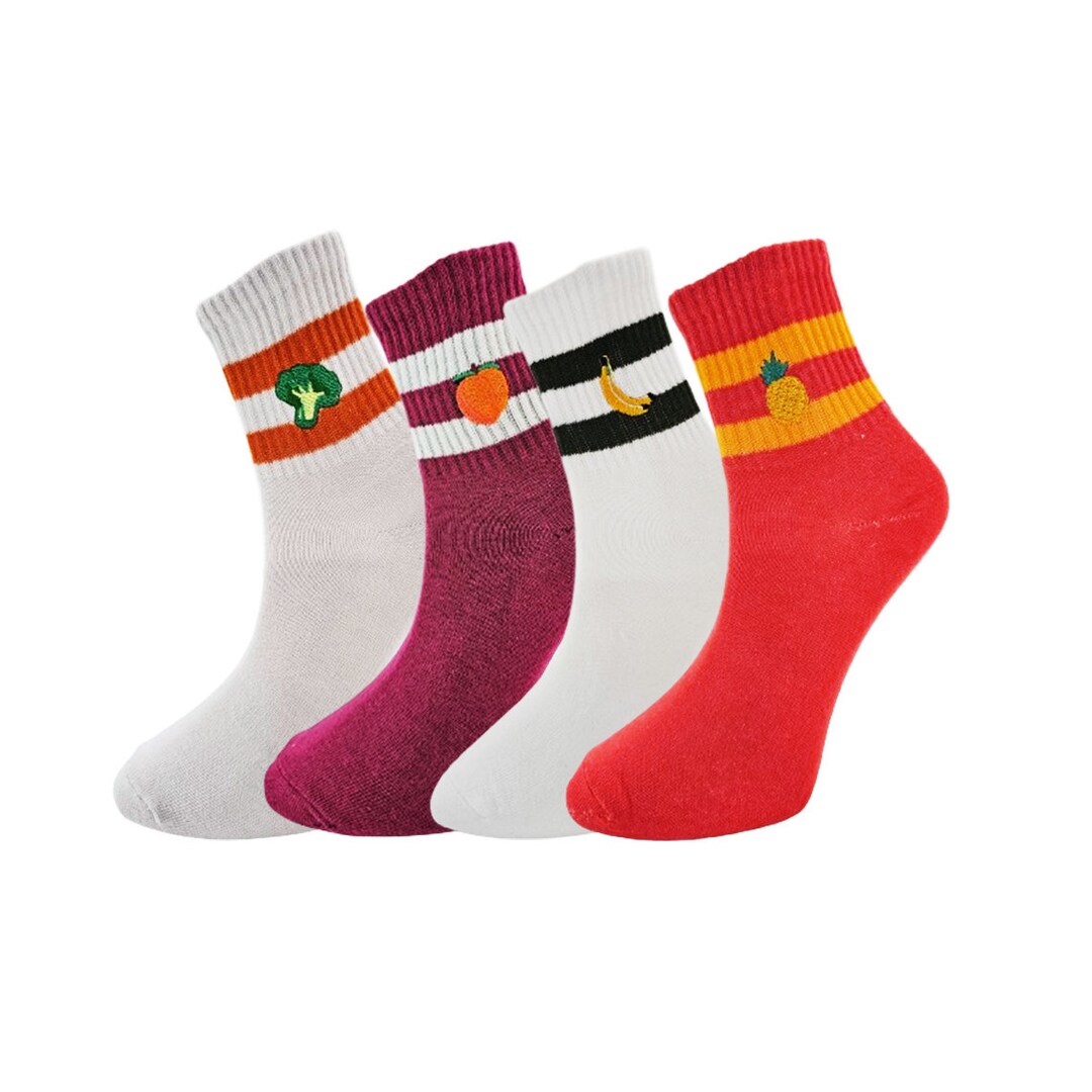 Unisex Embroidered Patterned Color Socks Figured Socks Summer Socks 4 ...