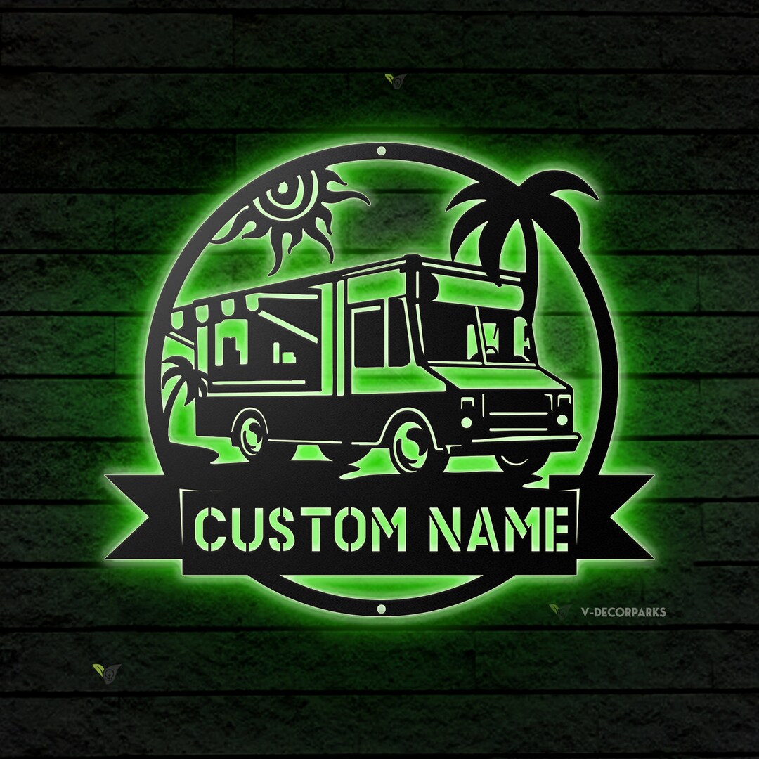 Custom Food Truck Metal Sign LED Lightpersonalized Food Truck - Etsy