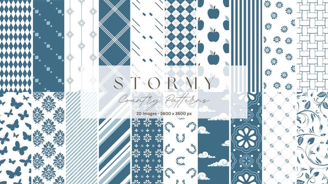 Navy Blue Digital Paper Digital Seamless Patterns Country - Etsy
