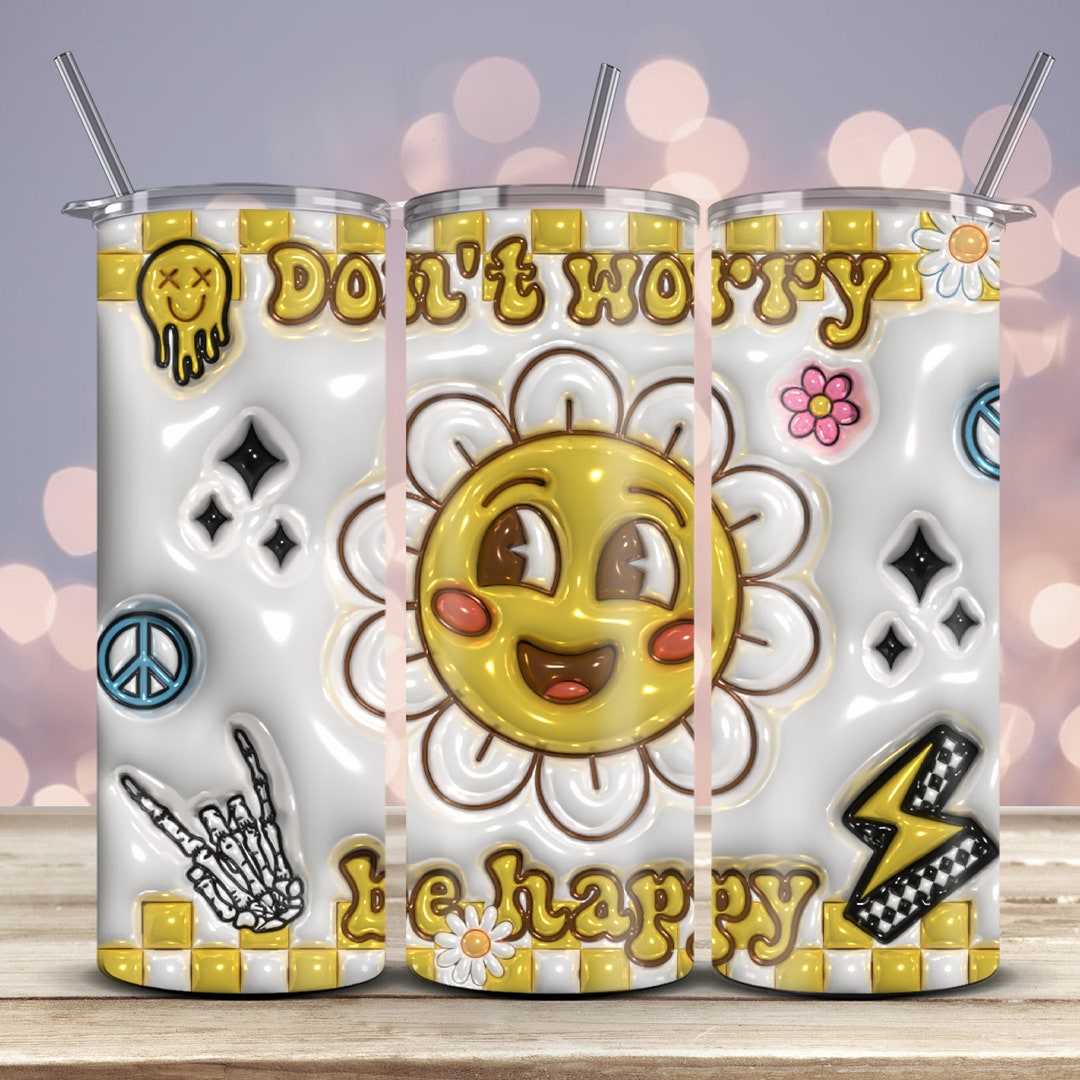 3D Inflated Smile Face Season Tumbler Wrap Design Smile Face - Etsy