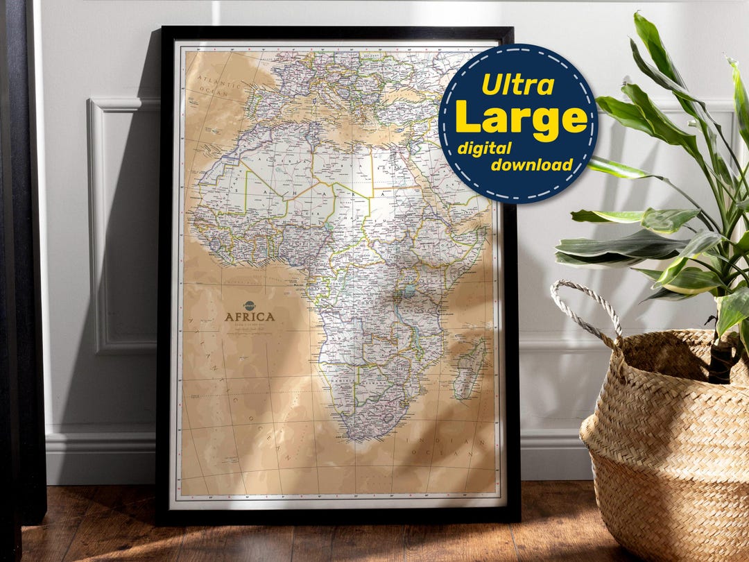 Africa Political Map Print. High-resolution PRINTABLE Africa Continent ...