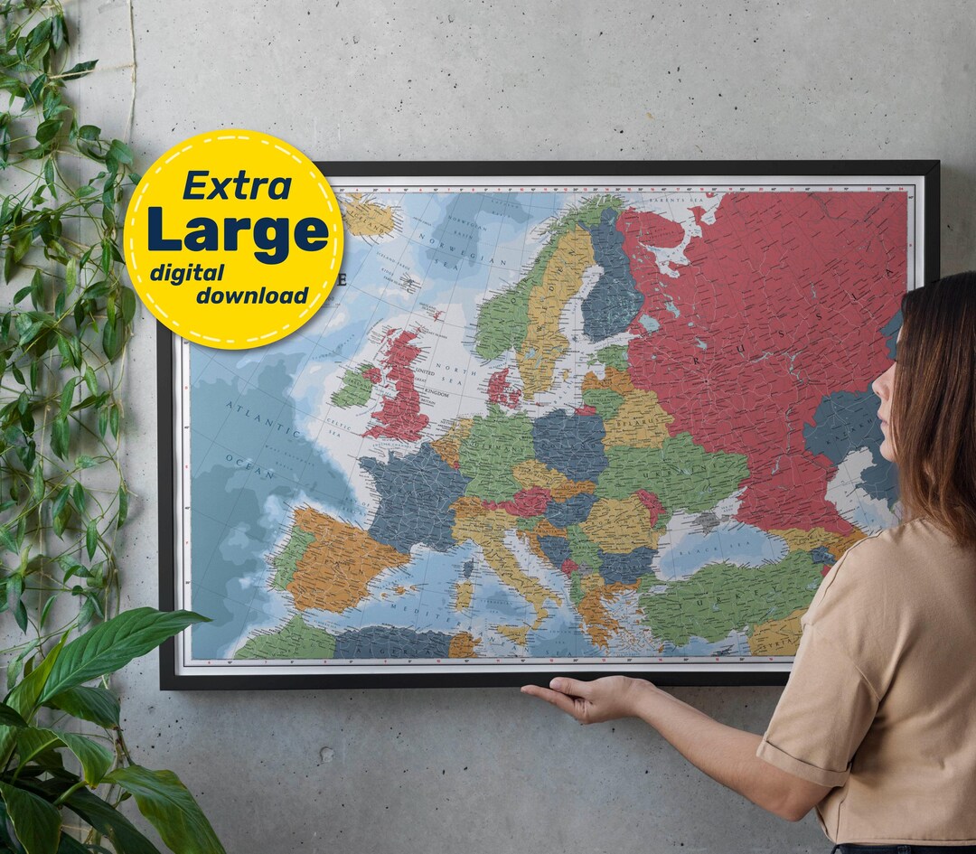 Detailed Political Map of Europe. Large Printable EU Poster With ...