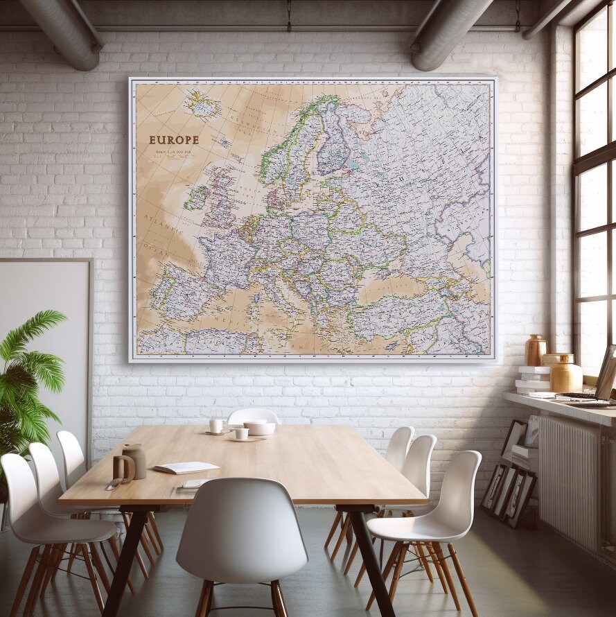 Europe Map Print Europe Map Wall Art PRINTABLE Europe Map - Etsy