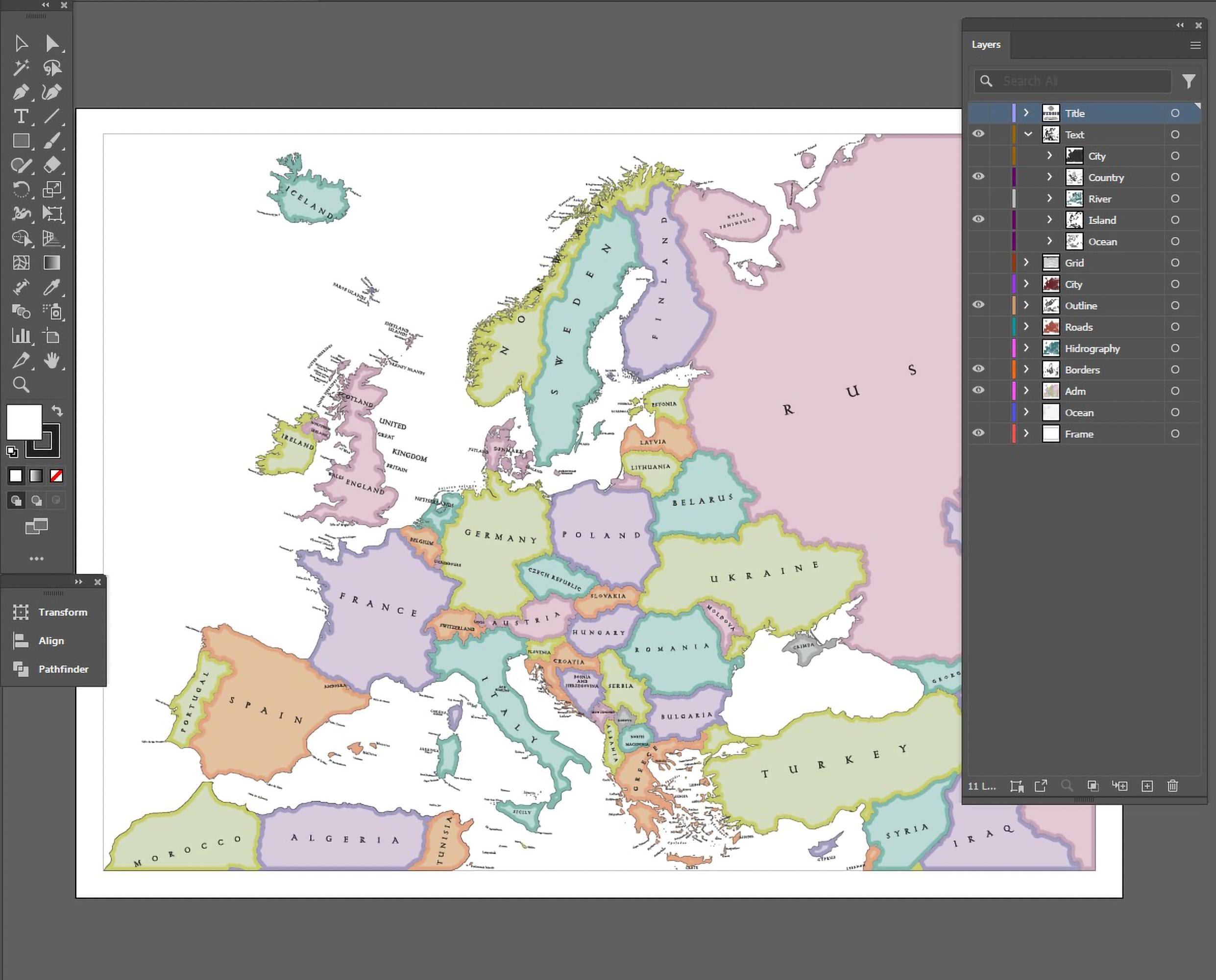 Europe Vector Map. Svg, Ai, Eps, Cdr and Pdf Files Included. Scalable ...