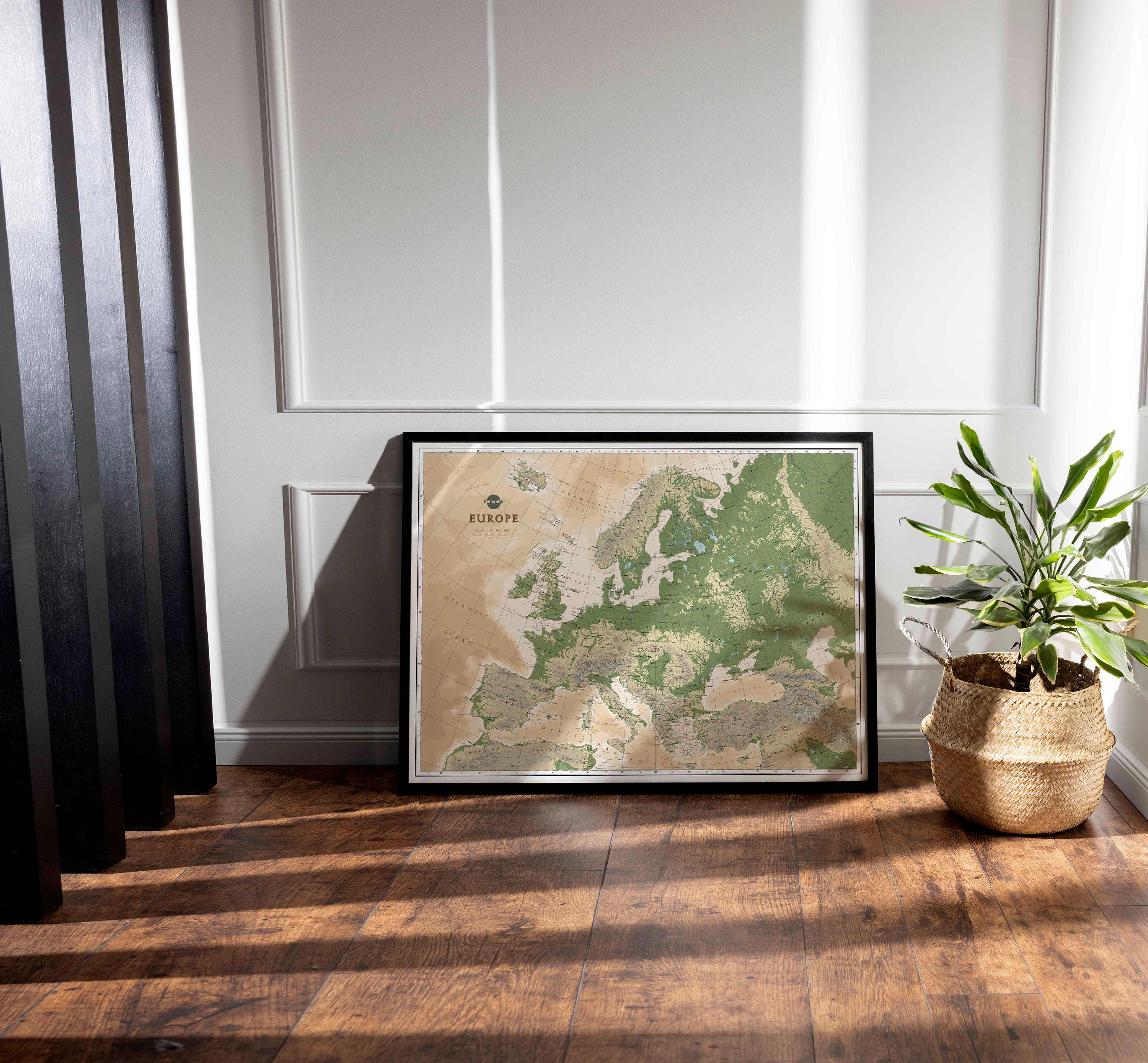 Terrain Map of Europe Europe Map Poster Giclee Print European Continent ...