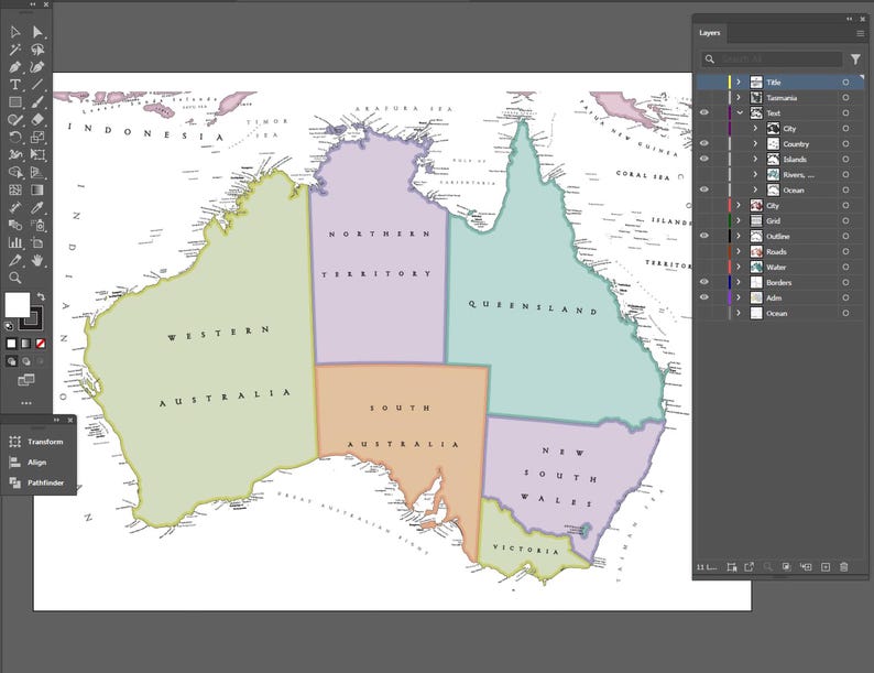 Australia Vector Map. Svg, Ai, Eps, Cdr and Pdf Files Included ...