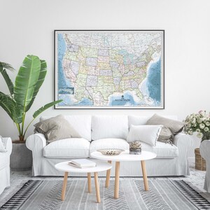 United States Map Print. US Map Wall Art. PRINTABLE United States of ...