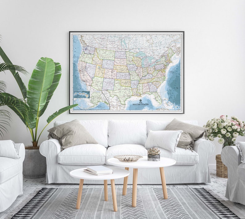 United States Map Print. US Map Wall Art. PRINTABLE United States of ...