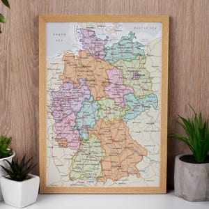 Political Map of Germany. Large Detailed German Map Poster With Cities ...