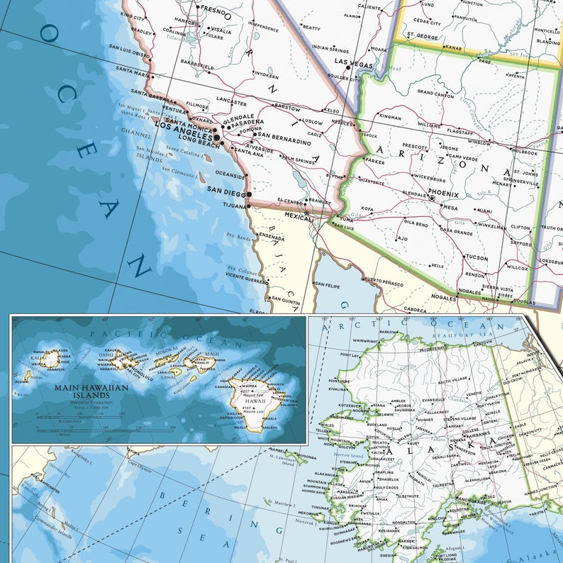 USA Vector Map. Svg, Ai, Eps, Cdr and Pdf Files Included. Scalable ...