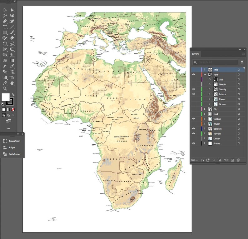 Africa Vector Map. Svg, Ai, Eps, Cdr and Pdf Files Included. Scalable ...