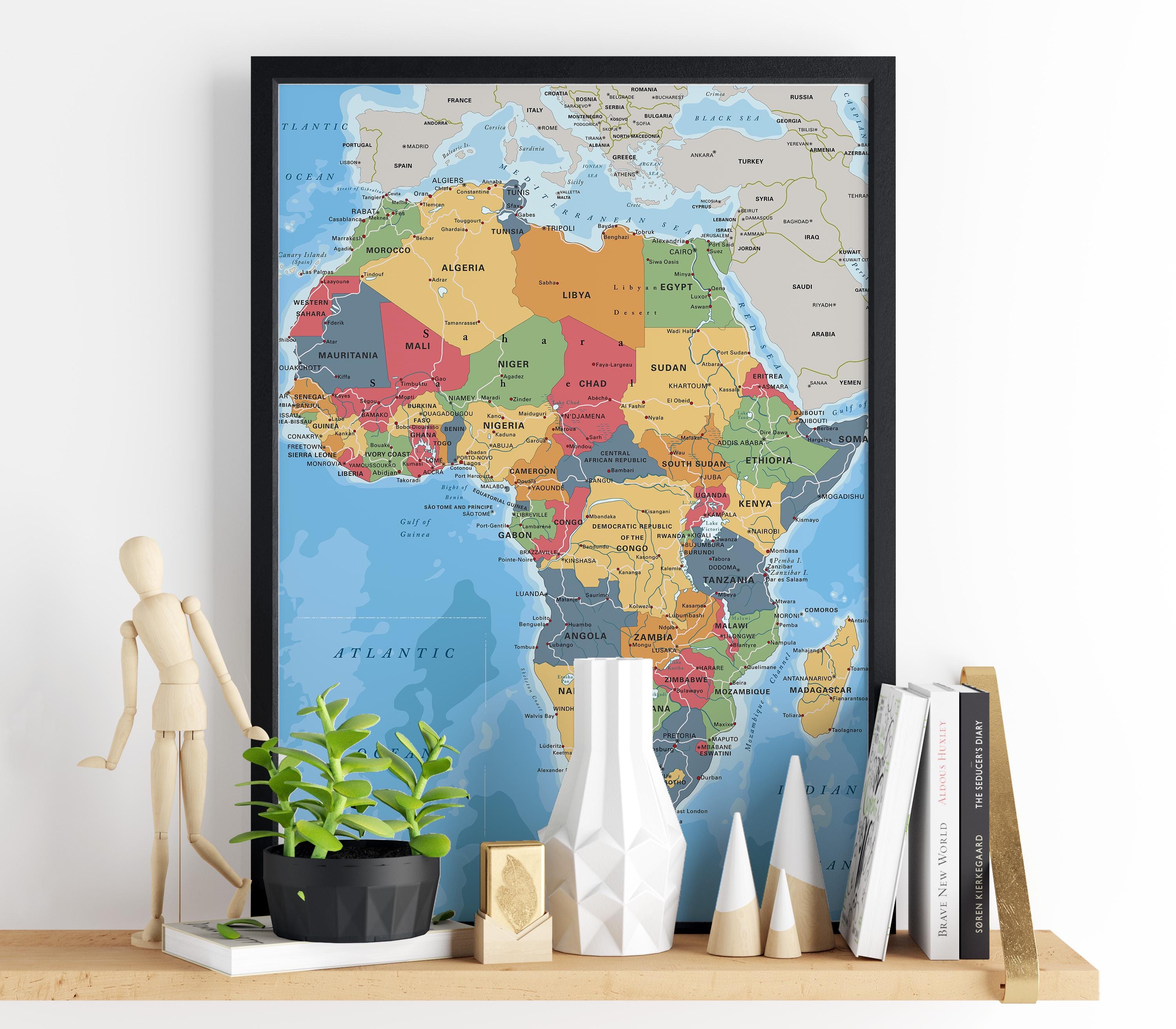 Detailed Political Map of Africa. Large Printable Africa Map Poster ...
