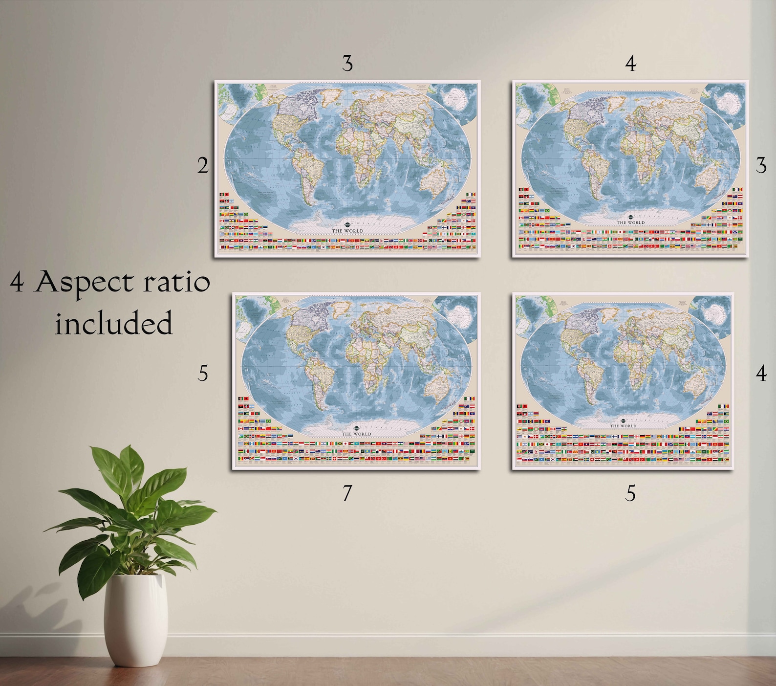 World Map With Flags Printable Map of the World With State Flags ...