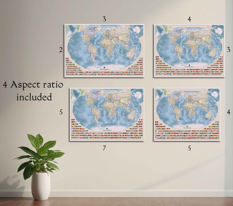World Map With Flags Printable Map of the World With State Flags ...