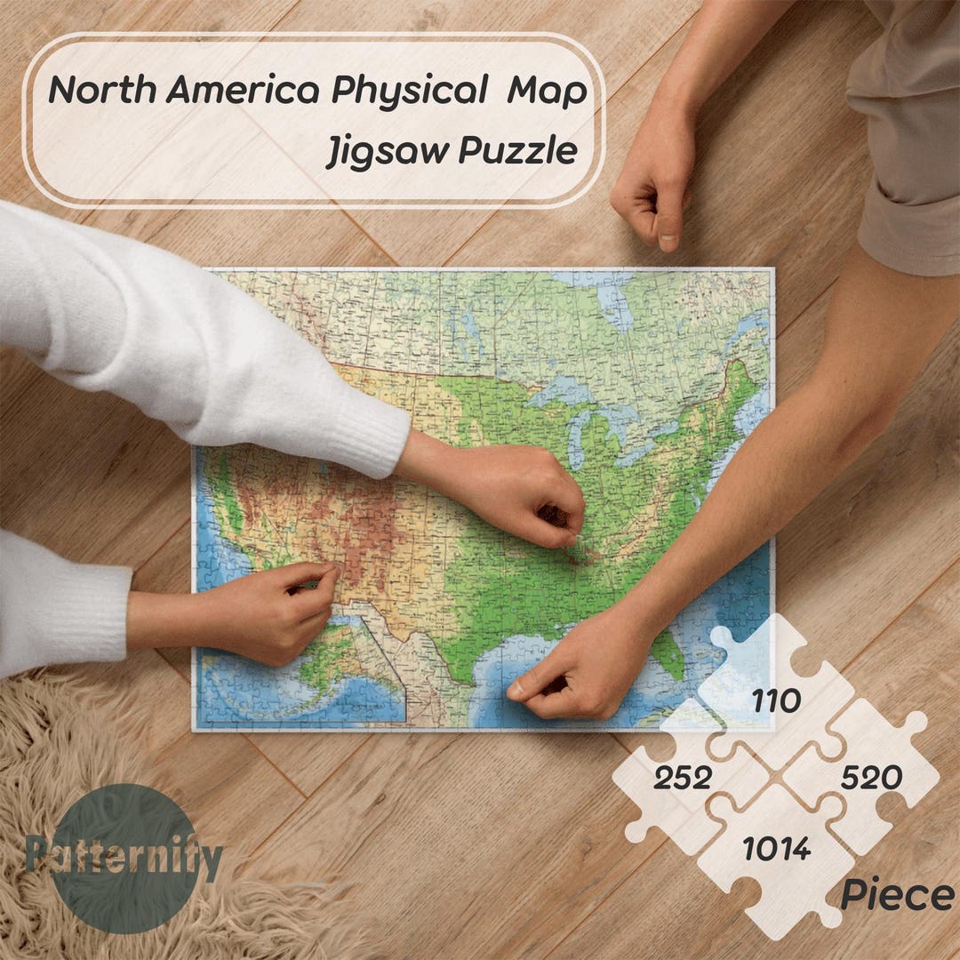 United States Terrain Map Jigsaw Puzzle for Adults and Kids ...