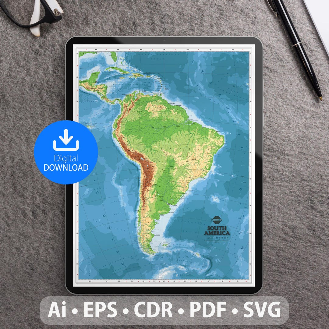 South America Vector Map. Svg, Ai, Eps, Cdr and Pdf Files Included ...