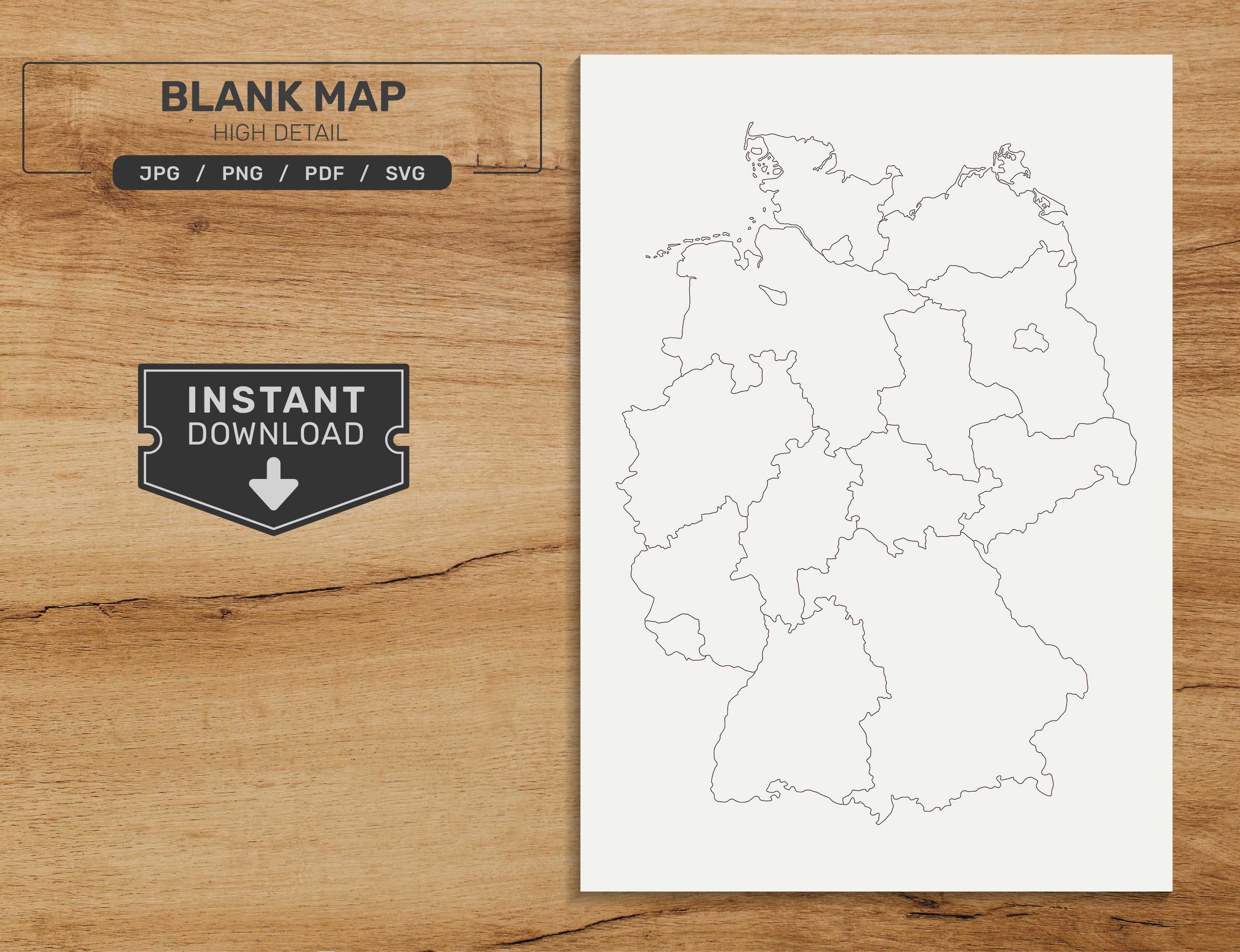 Germany Map Bundle. Printable Germany Map Set. Political, Physical ...