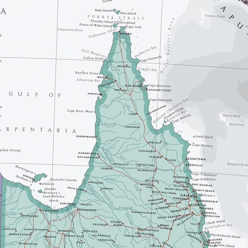 Australia Political Map Print. High-resolution PRINTABLE Australia Map ...