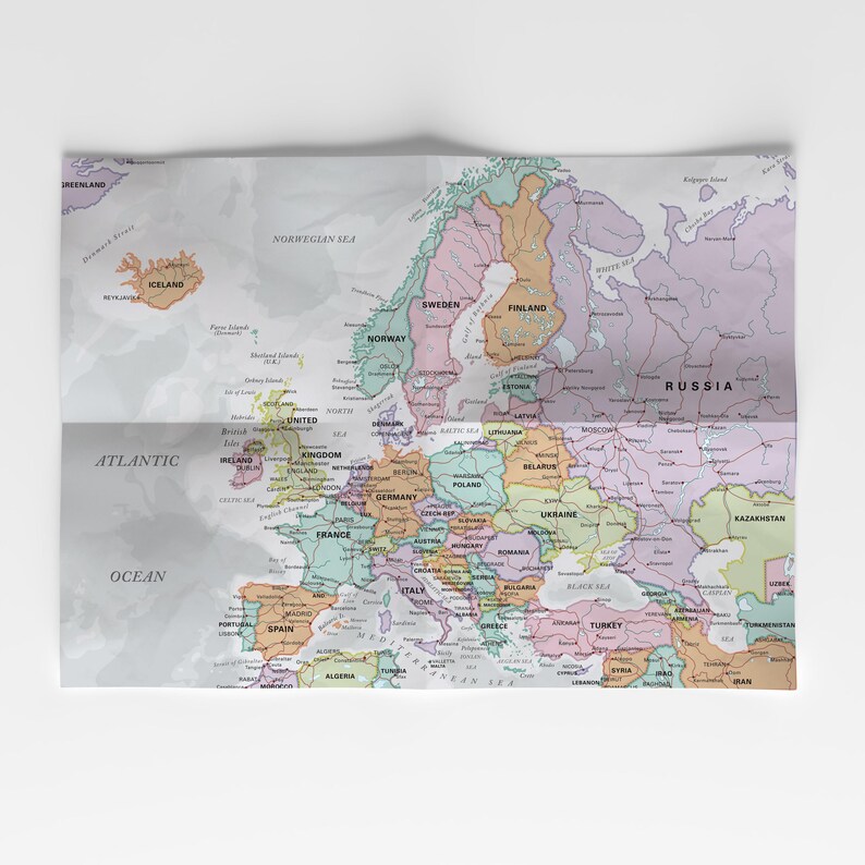 Detailed Political Map of Europe. Large Printable Europe Map Poster ...