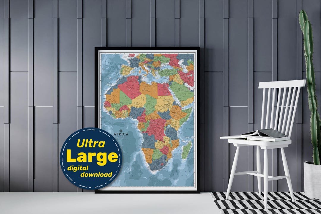 Africa Political Map Print. Large Printable African Poster With ...