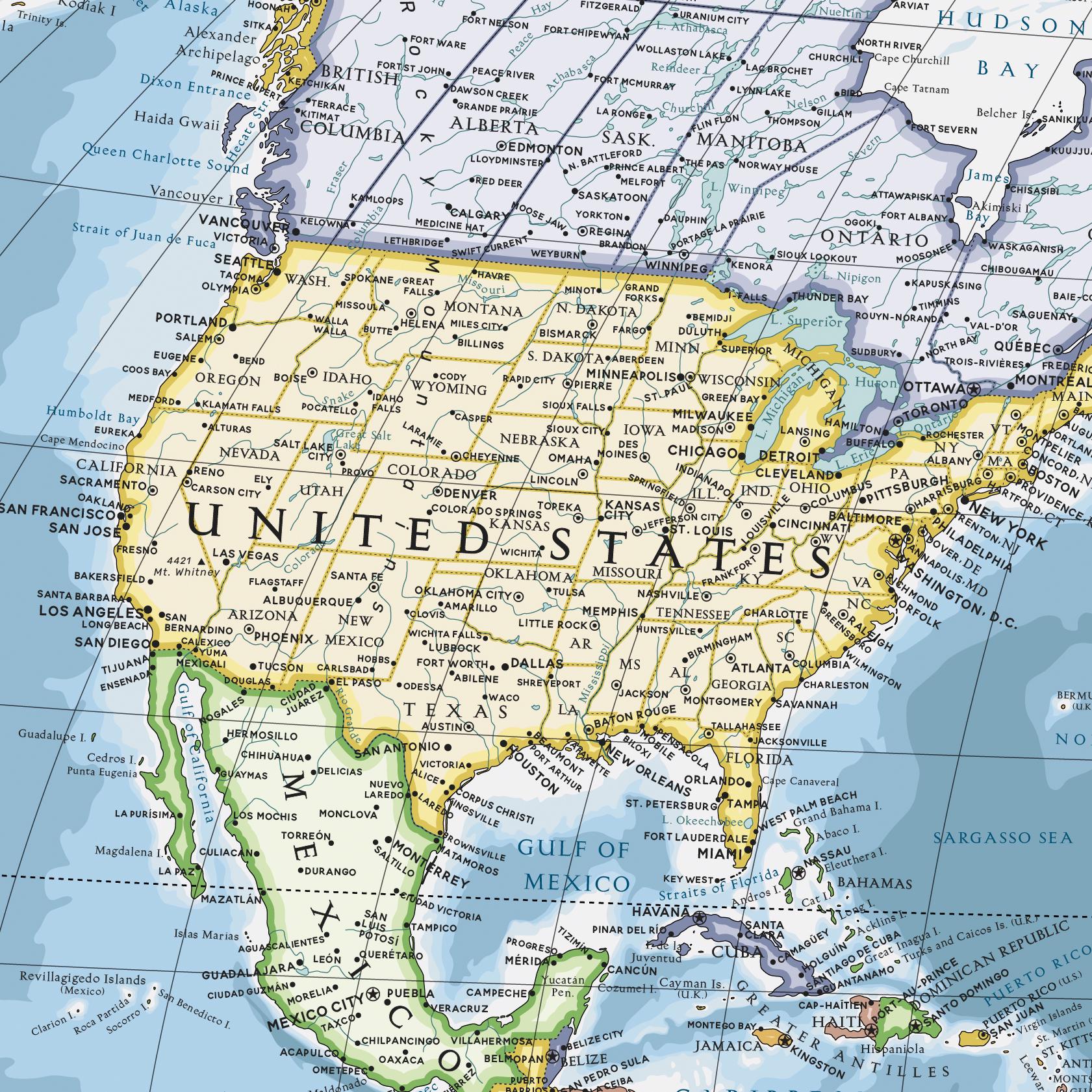 The World Political Map Print With All Flags. Detailed PRINTABLE World ...